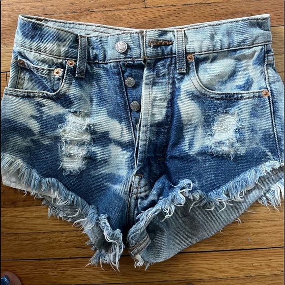 The Laundry Room | Shorts | Fringed Button Fly Jean Shorts With Pocket ...